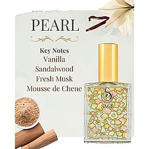 Pearl Organic Perfume Spray by Sage- 2 oz, Vegan & Cruelty-Free, Subtle Scent, Vanilla, Sandalwood, Musk