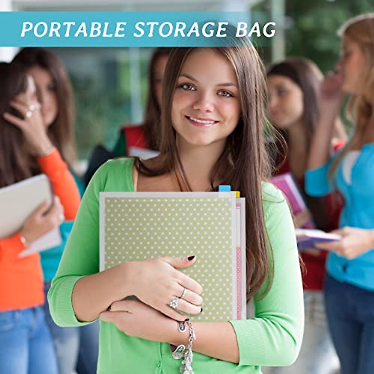 Caydo 12 Pieces Scrapbook Paper Storage with Sticky Index Tabs for Holding 12 x 12 Inch Scrapbook Paper, Cardstock, Vinyl Paper, Photos and Paper File