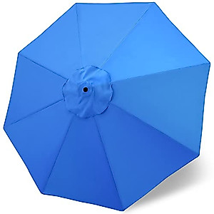 MASTERCANOPY Patio Umbrella 9 ft Replacement Canopy for 8 Ribs-Sky Blue