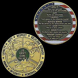 Military Coin US Army Core Values Souvenir Challenge Coin Honor Coin Collectibles Copper Plated Commemorative Coin