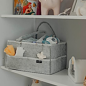 Blossom Aster - Baby Diaper Caddy Organizer | Car Storage Tote Bag | Nursery Storage Bin | Shower Basket for Newborn Boy and Girl