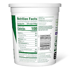 Amazon Fresh, Greek Nonfat Plain Yogurt, 32 Oz (Previously Happy Belly, Packaging May Vary)