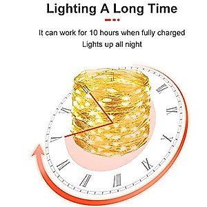 Soligh Solar Lights Outdoor String Waterproof Led Lights for Bedroom Patio Party Decorations Yard Garden Décor 2 Pack (Warm White)