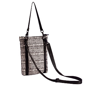 DEMOMENT Canvas Lightweight Small Crossbody Bag With Multi Zip Pockets And Removable/Adjustable Shoulder Strap for Women Men (S, Black/White - S)