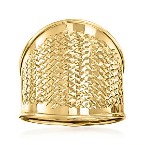 Ross-Simons Italian 14kt Yellow Gold Wide Ring. Size 10