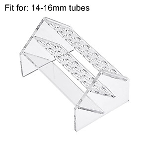 uxcell Slant Rack Acrylic Test Tube Holder 18 Wells for 10ml/15ml Centrifuge Tubes Clear