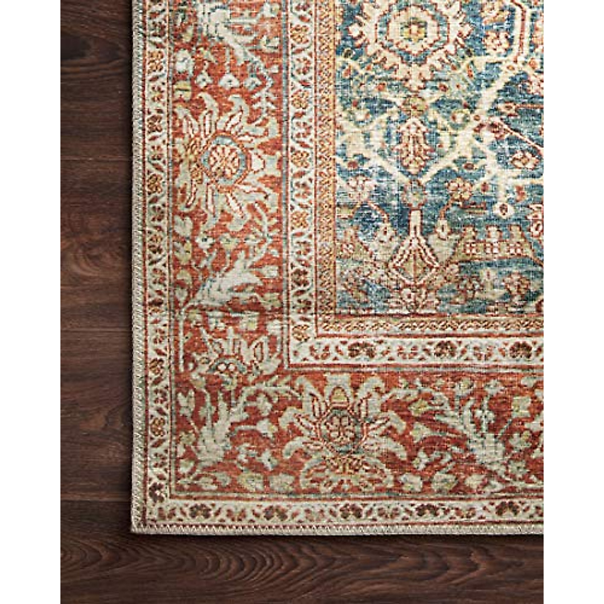 Loloi II Layla Ocean/Rust 7'-6" x 9'-6" Area Rug