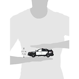 Motormax 2015 Ford Police Interceptor Utility Unmarked Black and White 1/24 Diecast Model Car