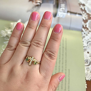 EBAT Mothers Day Ring With 2 Birthstones Mother Daughter Christian Jewelry Cross Rings for Women Birthstone Ring Heart Promise Personalized Engraved Custom Name Sterling Silver Best Friends (1)