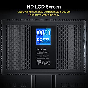 RALENO LED Video Soft Light Panel | Studio Photography, Live Streaming, Video Conferencing | Camera Light Built-in Dual Rechargeable Battery, Adjustable Brightness and Color Temperature, Ultra-Thin