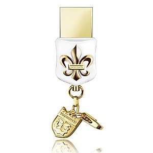 TOPMORE NR Series USB 3.0 The Capets Logo Design Flash Disk Portable High Read Speed Memory Stick (64GB, White & Gold)