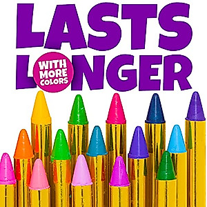 Face Paint Crayons for Kids, Blue Squid 36 Jumbo 3.25" Face & Body Painting Makeup Crayons, Safe for Sensitive Skin, 8 Metallic & 28 Classic Colors, Great for Birthdays & Halloween Makeup