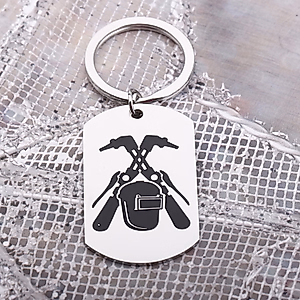 Welder's Prayer Keychain Welder Helmet Jewelry I'm Proud To Be A Welder Jewelry Welder Dog Tag Keychain Welder Gifts (Welder's Prayer KS)