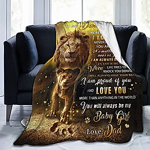 WUTZTIFE to My Daughter Blanket Gifts from Dad Blanket for Daughter Flannel Blanket for Birthday Anniversary Graduation Couch Sofa Bedroom 50"x60"