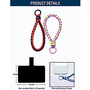 Women Super Strong Rainbow Nylon Rope Thread Knitting Phone Wristlet Holder Strap And Handmade Smartphone Hand Wrist Lanyard