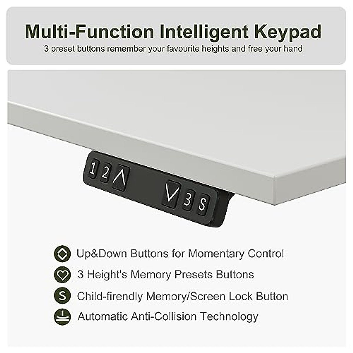 BANTI Triple Motor 75" L-Shape Standing Desk with 5 Drawers, Sit Stand Home Office Desk, Computer Workstation Corner Standing Desk with Spliced Panels, White Top
