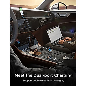 USB C Car Charger, 56W Smallest AINOPE USB C Cigarette Lighter Adapter Fast Charger, PD 3.0 Dual Car Charger USB C Compatible with iPhone 14/13 Pro/12/12 Pro/12 Mini, Galaxy S20/S10, iPad Pro