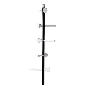 happimess HPM8001B Aiden 70.4" 5-Hook Metal Coat Rack , Iron Tube, Cast Iron, Aluminium , Modern, Contemporary , Bedroom, Closet, Foyer , 66lbs Weight Capacity , Black/White