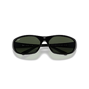 Ray-Ban Men's RB2016 Daddy-O Rectangular Sunglasses, Black/G-15 Green, 59 mm