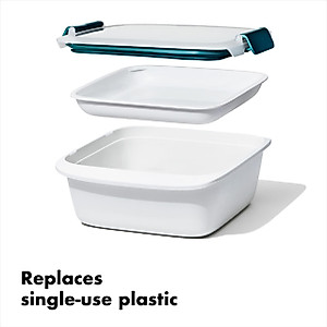 OXO Good Grips Prep & Go 6.3 Cups Salad Container | Leakproof Food Storage | Ideal for separating proteins and greens | BPA Free | Microwave Safe | Dishwasher Safe | Freezer Safe | Stain Resistant