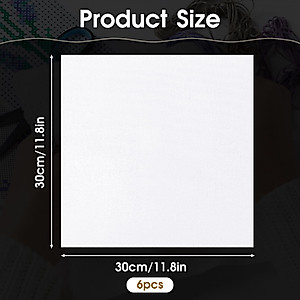 6 Pieces Embroidery Fabric Squares White Embroidery Cloth Fabric Cotton, 11.8 Inch Embroidery Canvas Cross Stitch Fabric Cotton for Handmade Needlework DIY Clothing Crafts Flower Pot Decoration