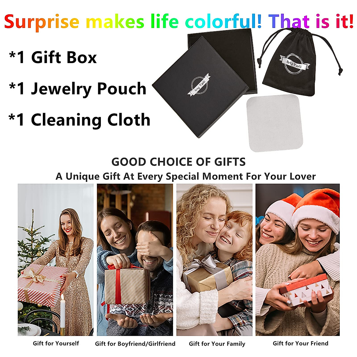 IVY TAILI Evil Eye Pendant Necklace 18k White Gold Plated Iced Out Pendant with Rope Chain Silver Evil Eye Necklace Diamond Pendant Women Gift