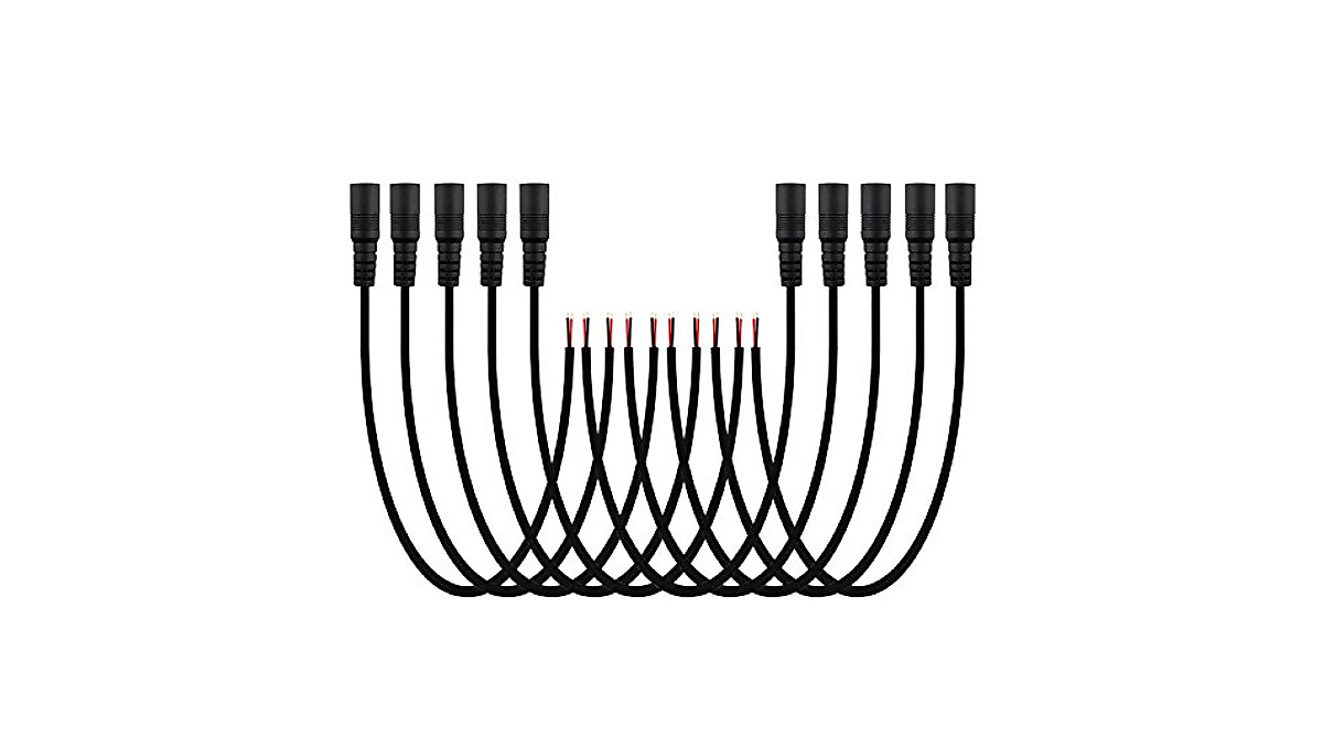 SIM&NAT 20" DC Power Jack Adapter Pigtail Cable - 10 Pack