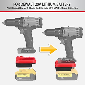 LIVOWALNY Battery Adapter 20v for Craftsman V20 Cordless Tools Blower, Drill to Works for DeWalt 20V MAX Lithium Batteries, to Works for Milwaukee 18V Battery