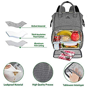 Lunch Backpack, Insulated Cooler Backpack Lunch Box Laptop Backpack with USB Port for Women Men, Toiletry Bag, Hanging Travel Makeup Bag for Women, Large Waterproof Cosmetic Bags Travel Organizer