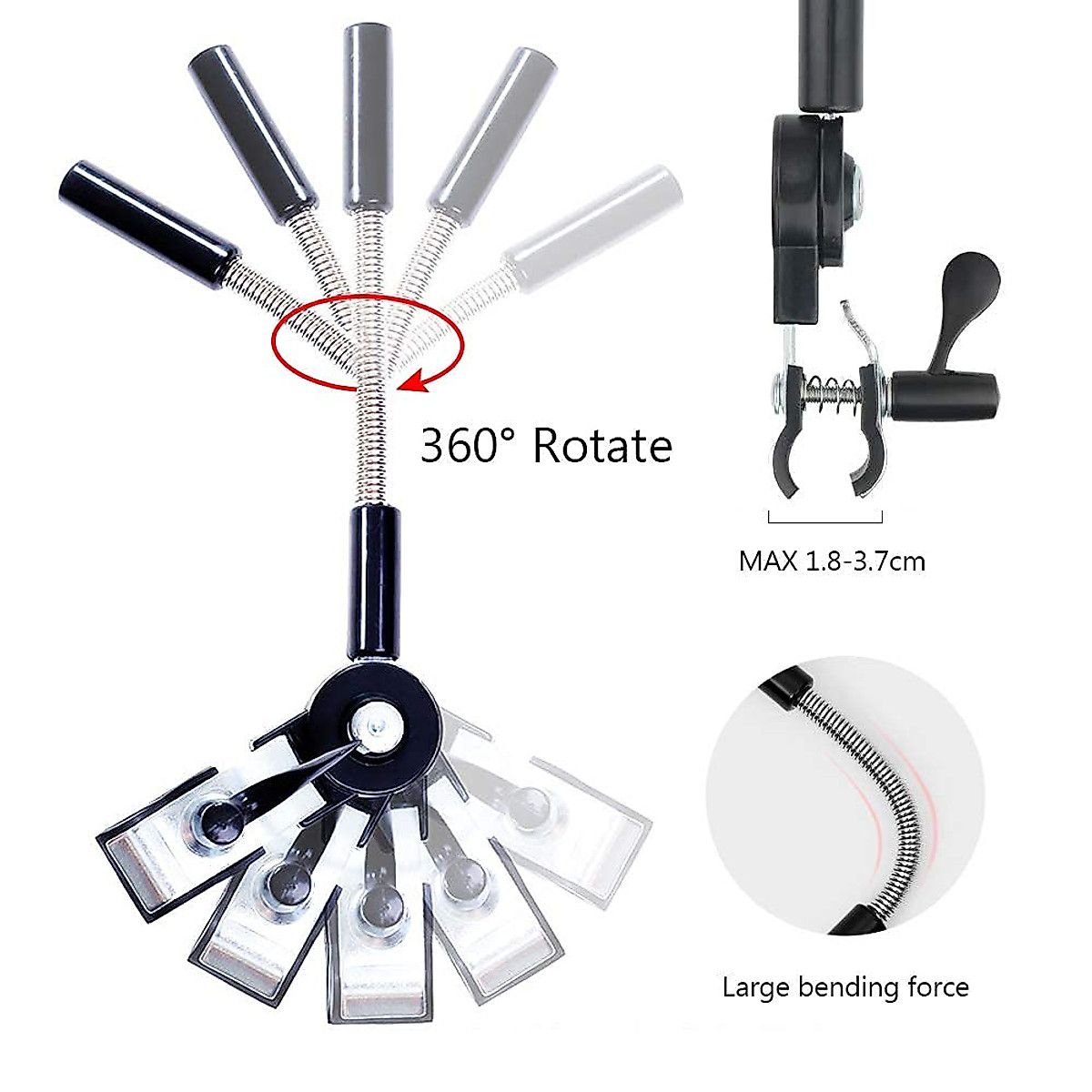 Baby Strollers Umbrella, Waterproof UV Protection Baby Pram Sun Umbrella Canopy Sun Rain Umbrella Parasol with Clip Clamp Strollers Accessories，Suitable for Beach Chairs, Baby Strollers (Black)