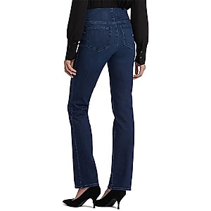NYDJ Women's Pull-On Marilyn Straight Jeans | Slimming & Flattering Fit, Clean Denslowe, 12