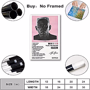 American Rapper Tyler Poster Decorative The Creator Album Cover Signed Limited Posters Wall Art Decor Print Picture Paintings for Living Room Bedroom Decoration Poster (6,12x18in Unframe)
