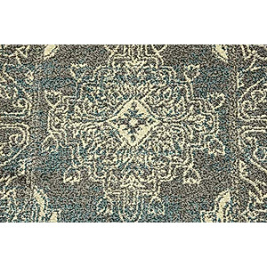 Unique Loom Aurora Collection Over-Dyed, Abstract, Botanical Southwestern, Transitional Area Rug, 2 ft x 3 ft, Gray/Ivory