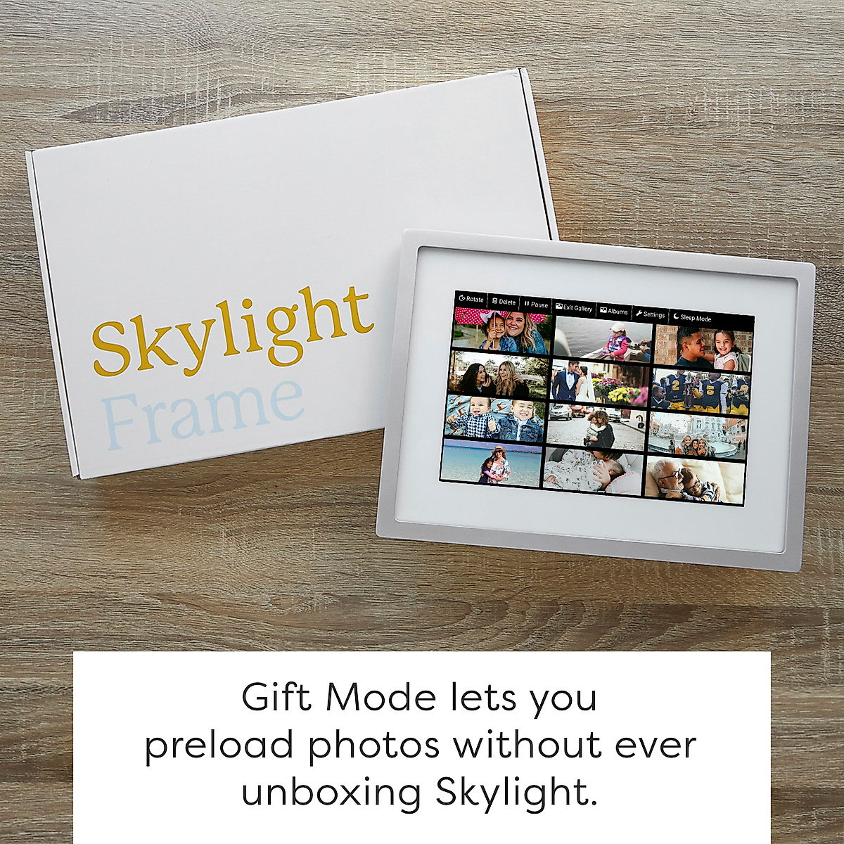 Skylight Digital Picture Frame - WiFi Enabled with Load from Phone Capability, Touch Screen Digital Photo Frame Display - Customizable Gift for Friends and Family - 10 Inch Silver
