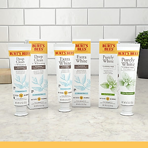 Burt's Bees Toothpaste, Natural Flavor, Fluoride Free Purely White, Zen Peppermint, 4.7oz 3 Count