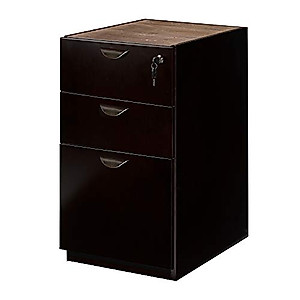 Mayline Mira Series Box/File Credenza Pedestal, Brown