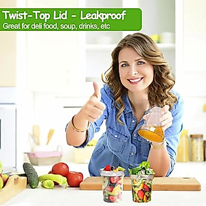 WBKTOOL 5 Pack Overnight Oats Containers with Lids - 16 oz Deli Food Storage Containers - Small To Go Plastic Yogurt Container for Soup, Salad, Freezer