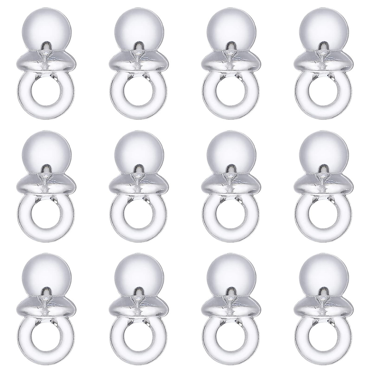 Exceart 50pcs Mini Acrylic Baby Pacifiers Clear Table Scatter Confetti Decorations for Boys and Girls Baby Shower Party Favor Decoration