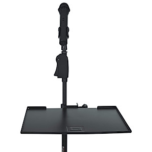 Gator FrameworksCases Microphone Stand Clamp-On Utility Shelf 15" x 11" Surface Area with 10 Pound Weight Capacity, Black, 11" x 15" (GFW-SHELF1115)