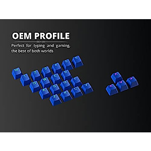 Ranked Rubber Keycap Set | Double Shot Translucent | OEM Profile for Mechanical Gaming Keyboard (Dark Blue, 23 Keys)