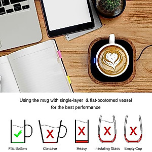 Coffee Mug Warmer Beverage Cup Warmer Gravity-Induction Auto On/Off for Desk Home Office Use for Heating Coffee, Beverage, Milk, Tea and Hot Chocolate (Wood Grain)