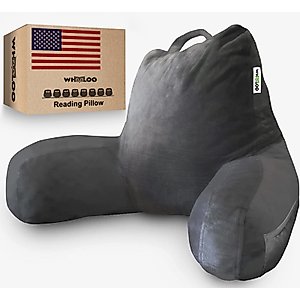 Reading Pillow Sitting Up in Bed Backrest Support Large Adult Back Wedge for Watching TV Bedrest Gerd Heartburn Recovery Snoring Made in The USA 100% Memory Foam w/Removable Washable Cover