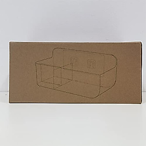 YOHOM Clear Adhesive Bathroom Caddy Organizer for Tile Wall Mounted Stick on Shower Caddy Floating Shelf Plastic Shampoo Holder with 3 compartments