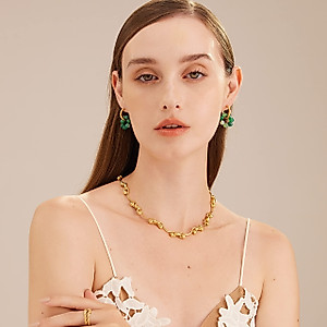 C.Paravano Necklaces for Women Simple gold necklace 18K Gold Plated Chain Necklace Necklace for friend Gold 18K Gold Plated Chain Necklace Necklace for Wedding