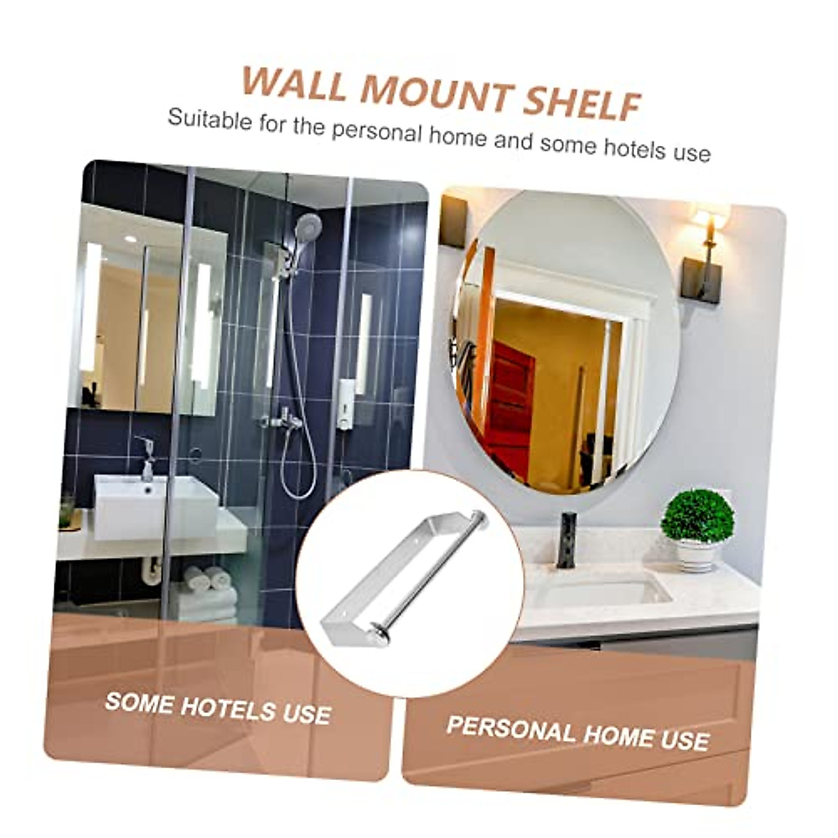 DOITOOL 5pcs and Single Holder Towel Rack Shelf Plastic Toilet Racks Mount Dispenser Organizer Wall Steel Gold Stainless Wrap with Cm Rod Metal Screws Hangers Kitchen for Mounted Bar