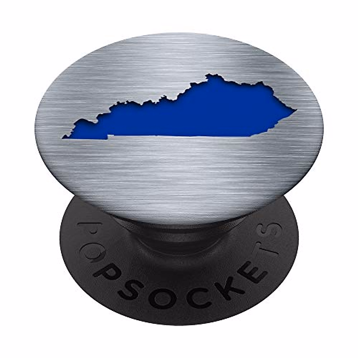 Kentucky State Map, Brushed Metal Look, Cutout, Blue PopSockets PopGrip: Swappable Grip for Phones & Tablets