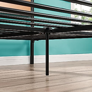 Prohon Bed Frame Queen Size with Rustic Headboard and Nailhead Trim Footboard, Strong Steel Slat Support, Metal Platform Bed with 11“ Storage Space, Silent Design Bedframe for Adults, Teens & Kids