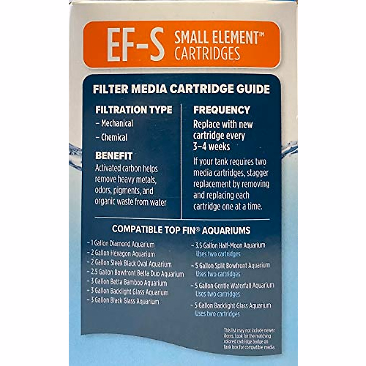 Top Fin EF-S Element Filter Cartridge Value Pack 12 Month Supply 2.1 in X 3.7 in