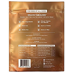 Friday's Dog Peanut Butter Coated Sweet Potato Fries | Great Source of Protein & Fiber | Healthy Soft Dog Treats | 3 Real Ingredients | Grain & Gluten Free | Natural Vitamins Dogs