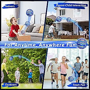 Flying Orb Ball Toys 360°Rotating Soaring Hover Orb Boomerang Spinner Magic LED Light Flying Ball Toys Hand Controlled Spinning Drone Ball Safe for Kids Adults Indoor Outdoor